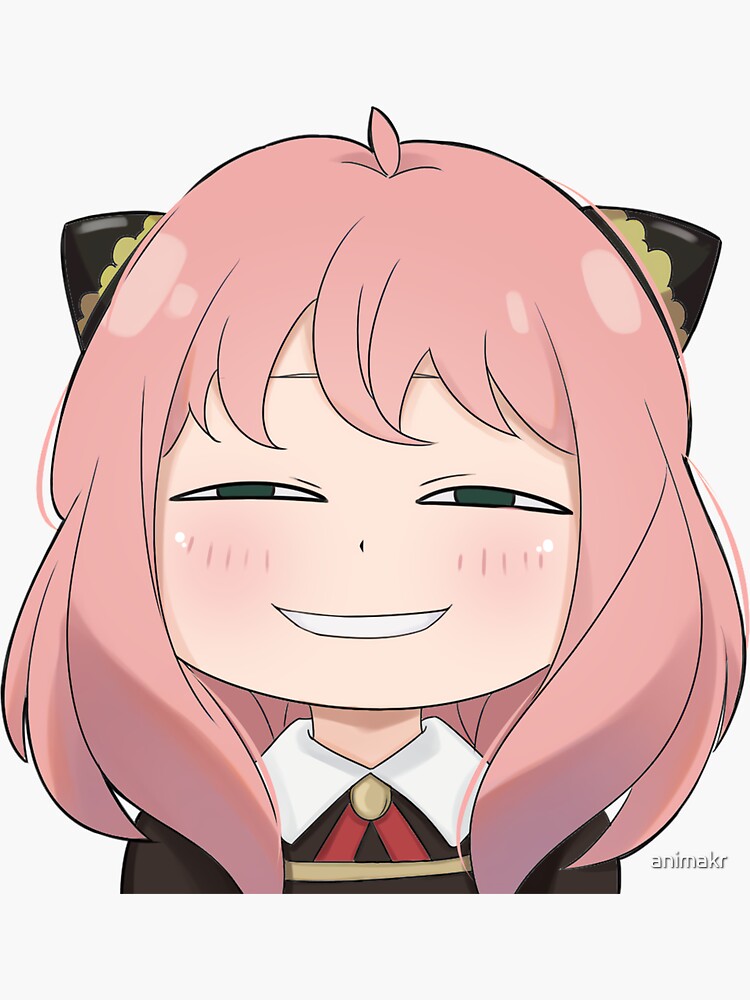 Pegatina «Spy x Family Smug Anya Forger Coloreada» de animakr | Redbubble