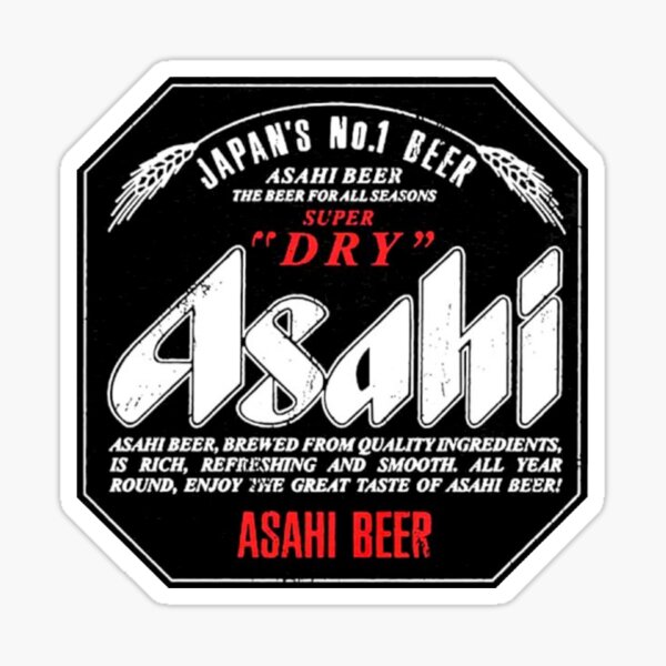 "Black Asahi Super Dry Beer" Sticker for Sale by StylizedKon | Redbubble