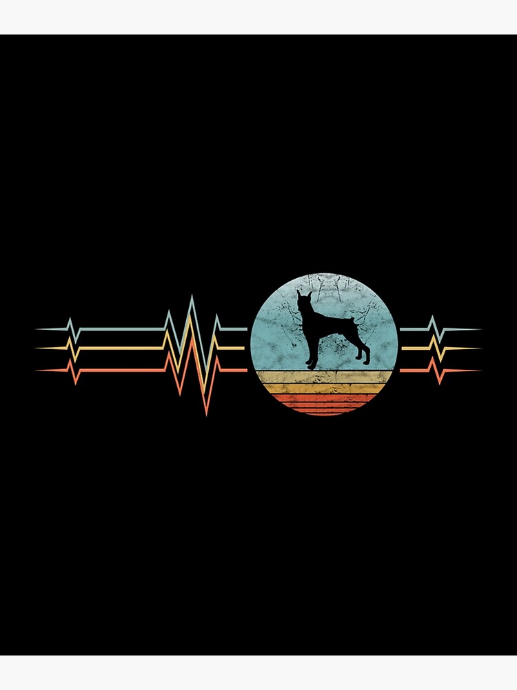 "Retro Heartbeat Doberman Pinscher Dog Lifeline Vintage Style " Poster ...