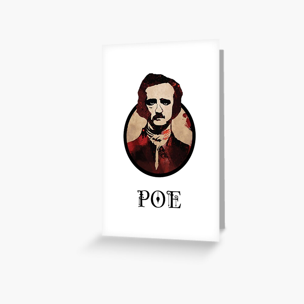"Edgar Allan Poe Bird Black Gift Men" Greeting Card by SampoKataja ...