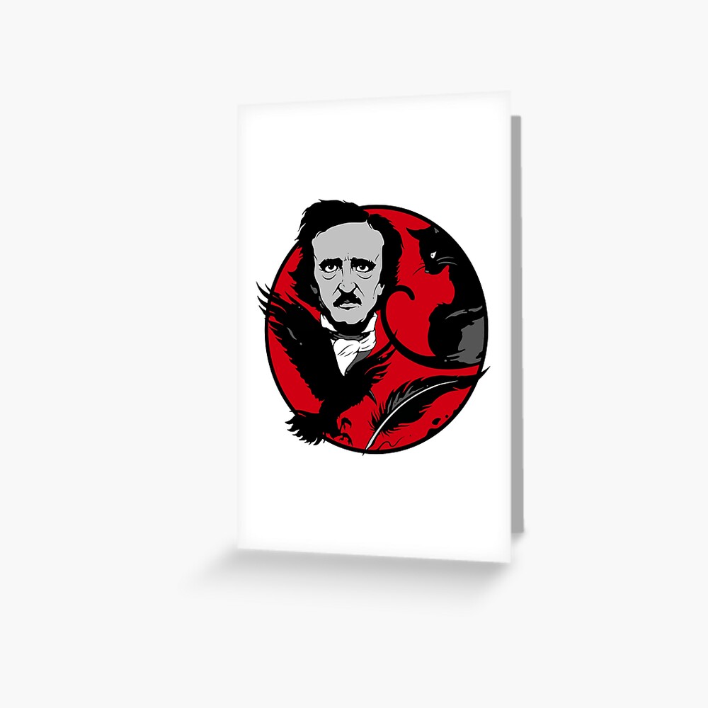 "Edgar Allan Poe Bird Vintage Gift Men" Greeting Card for Sale by ...
