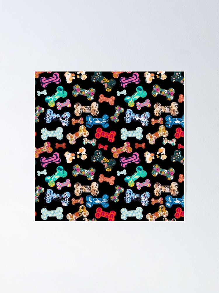 "Colorful dog bones" Poster by FGCART | Redbubble