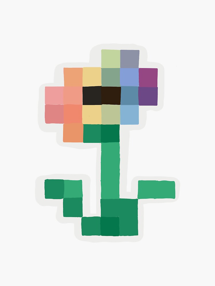 "Minecraft Rainbow flower" Sticker for Sale by stickerzsticky | Redbubble