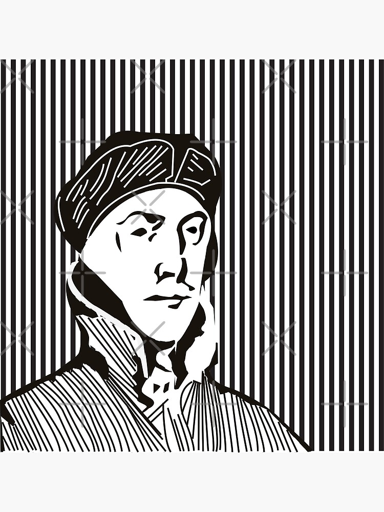 "Nicolas Jenson line art portrait" Poster for Sale by malinthapeiris ...