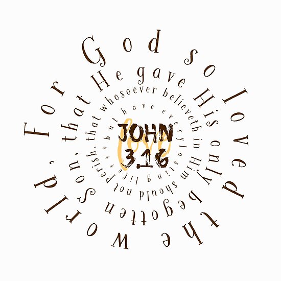"John 3.16 Bible Verse Circle Typography" Posters by motivateme | Redbubble