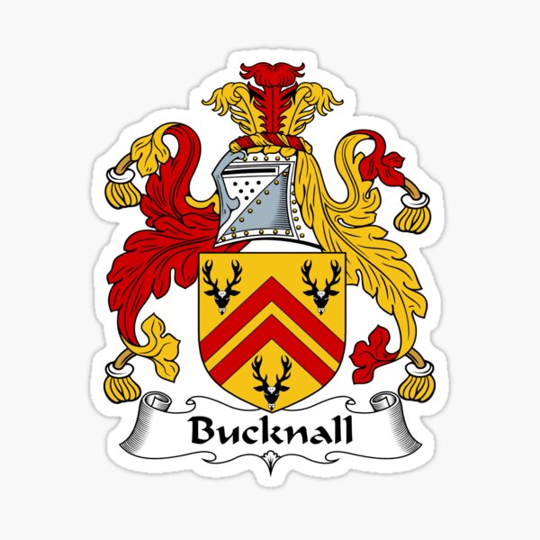 "Bucknall or Bucknell" Sticker for Sale by HaroldHeraldry | Redbubble