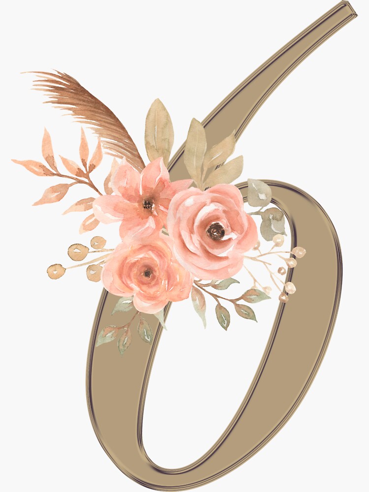 "Numerical Pink Flowers Number Six" Sticker for Sale by Levated | Redbubble