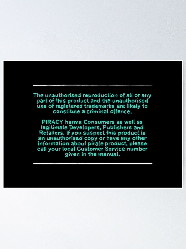 "PS1 anti piracy screen" Poster by ChillerTyp | Redbubble