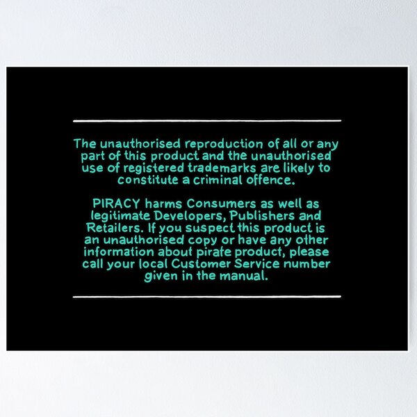 "PS1 anti piracy screen" Poster by ChillerTyp | Redbubble