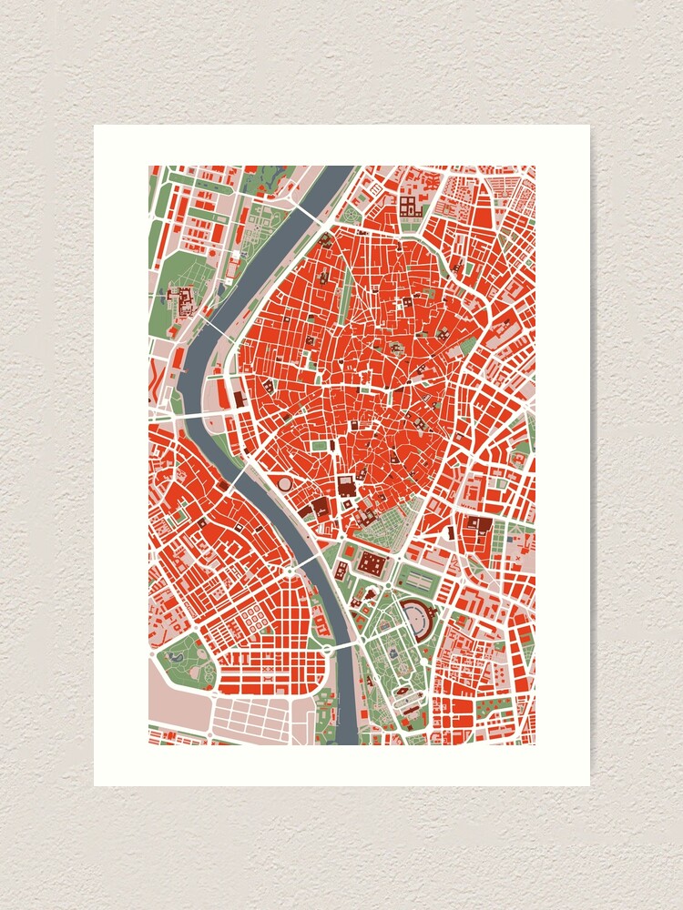 "Seville city map classic" Art Print for Sale by PlanosUrbanos | Redbubble