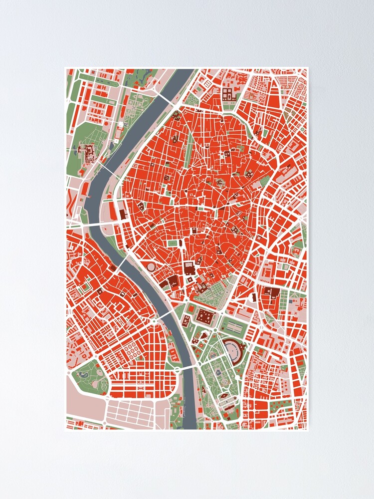 "Seville city map classic" Poster for Sale by PlanosUrbanos | Redbubble