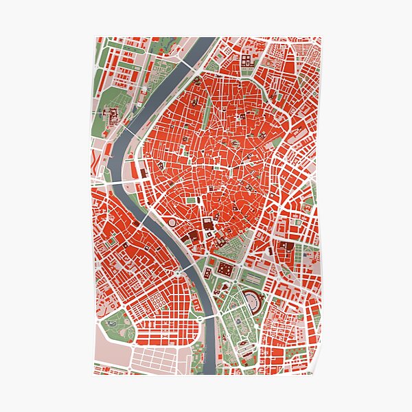 "Seville city map classic" Poster for Sale by PlanosUrbanos | Redbubble