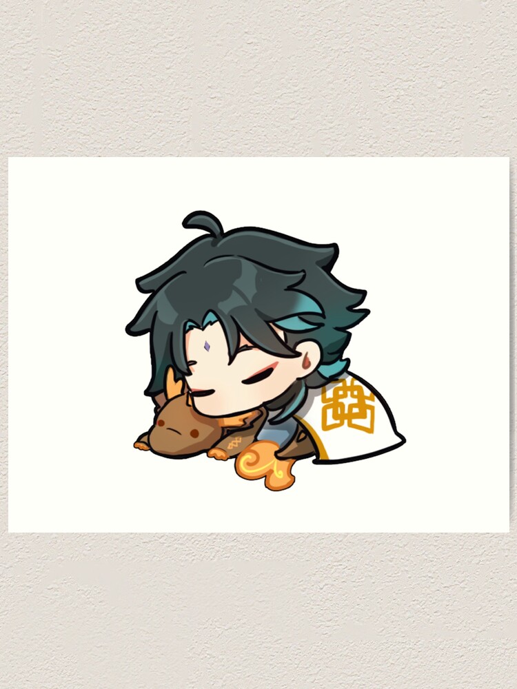 "Chibi Xiao - Sleeping - Genshin Impact" Art Print for Sale by ...