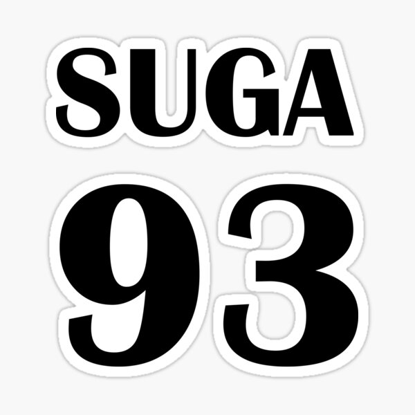 "SUGA 93 BTS" Sticker for Sale by babysugarsweet | Redbubble