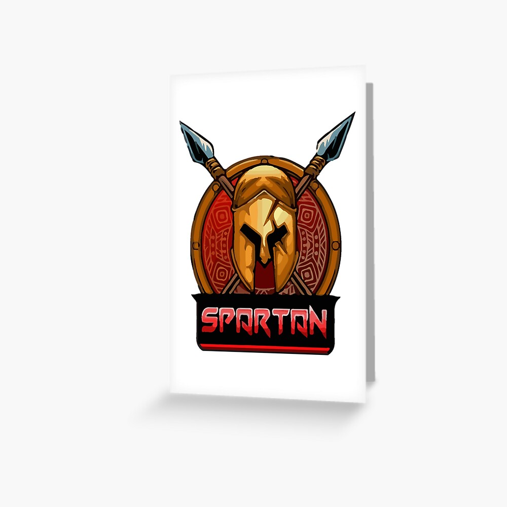 "Spartan helmet, spears and shield" Greeting Card by Teury-Delgado ...