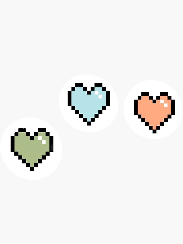 "Minecraft Pixel hearts " Sticker for Sale by stickerzsticky | Redbubble