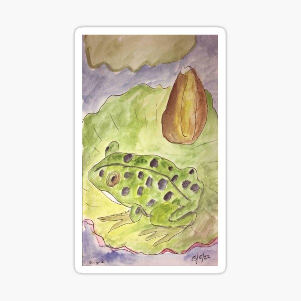 "Ribbit the frog " Sticker for Sale by ArtistRebeccaLS | Redbubble