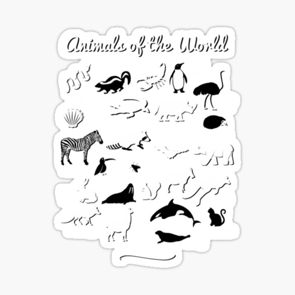 "Animals of the World" Sticker for Sale by LianeNonse | Redbubble