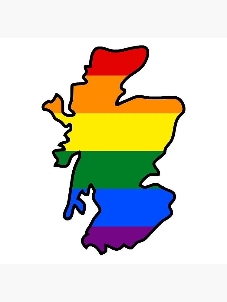 "Scotland Outline - Gay Pride Flag" Poster for Sale by uni-que-designs ...