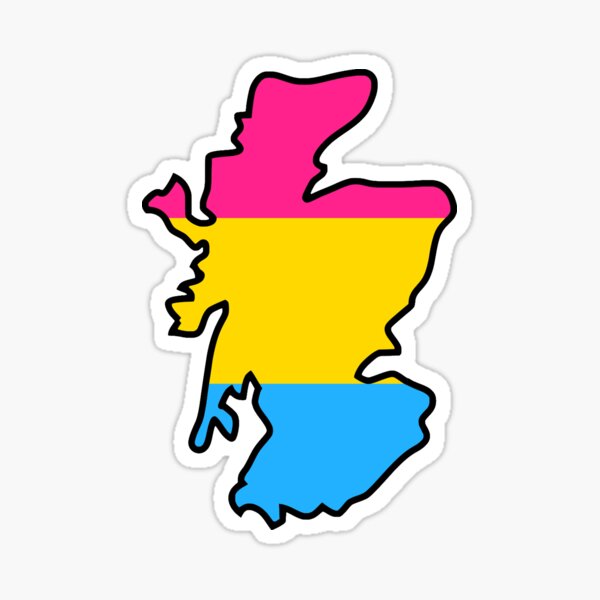 "Scotland Outline - Pan Pride Flag" Sticker for Sale by uni-que-designs ...
