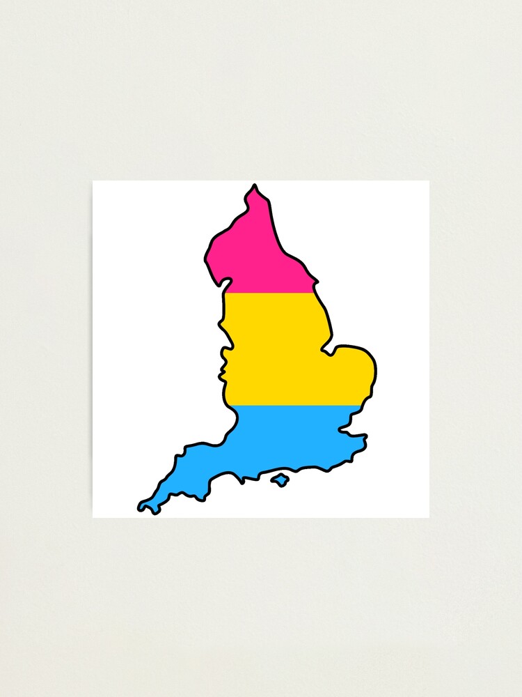 "England Outline - Pan Pride Flag" Photographic Print for Sale by uni ...