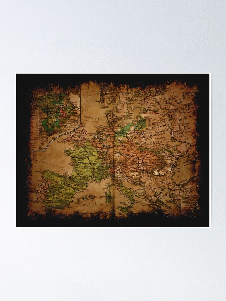 "Map of Europe 1740" Poster by NaturePrints | Redbubble