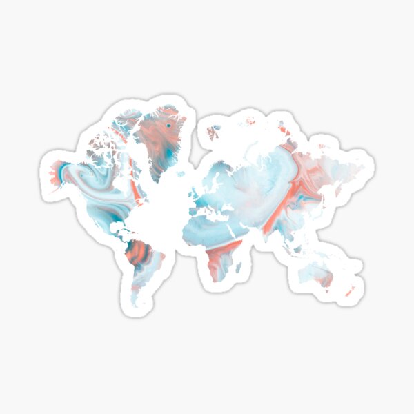 "Map of the World Colored " Sticker for Sale by ABGdesigns | Redbubble