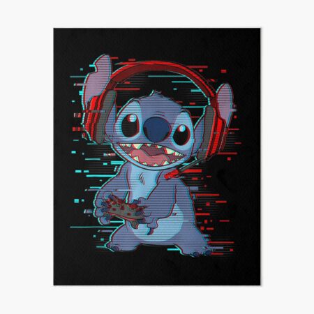 "Stitch Gamer Glitch Headset and Controller" Art Board Print by ...
