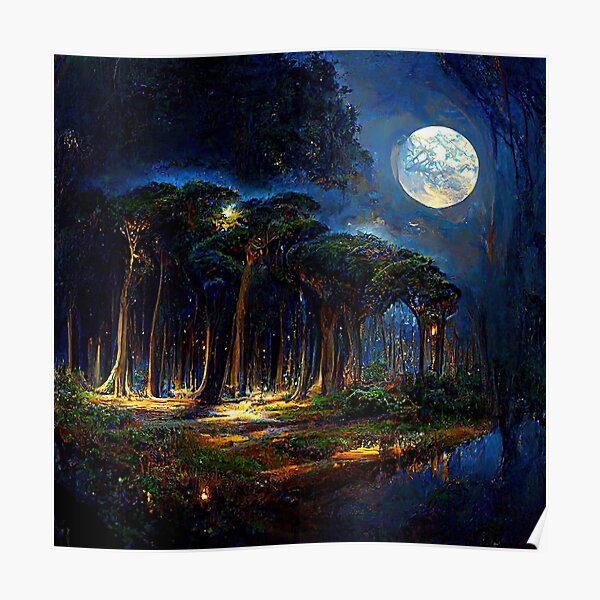 "During a full moon night" Poster for Sale by Andrea Mazzocchetti ...