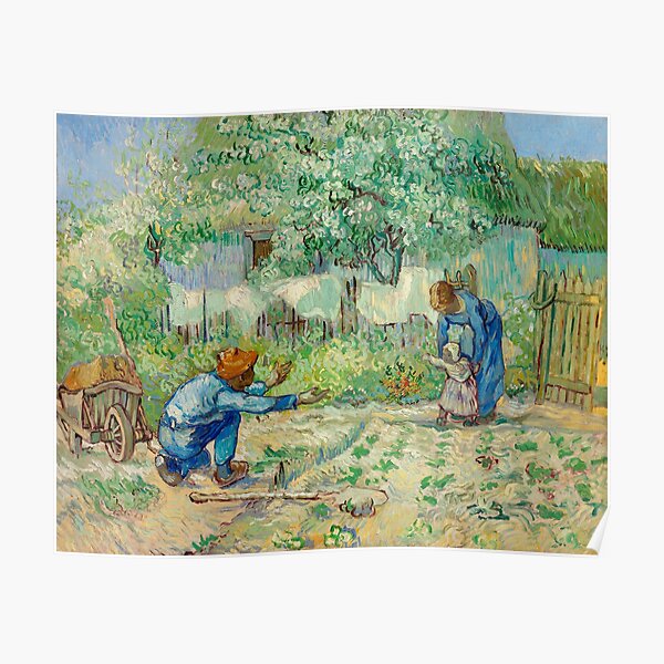 "First Steps, after Millet (1890) by Vincent Van Gogh" Poster for Sale ...