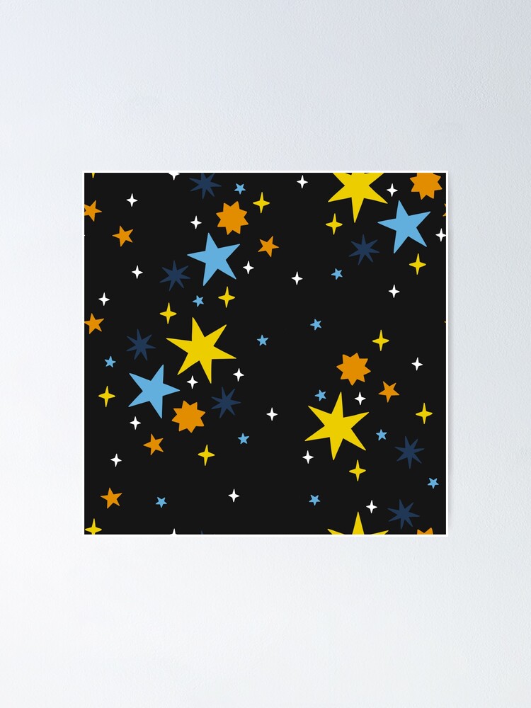 "Subtle aroace pride stars (orange and blue flag)" Poster for Sale by ...