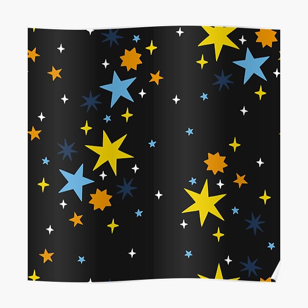 "Subtle aroace pride stars (orange and blue flag)" Poster for Sale by ...