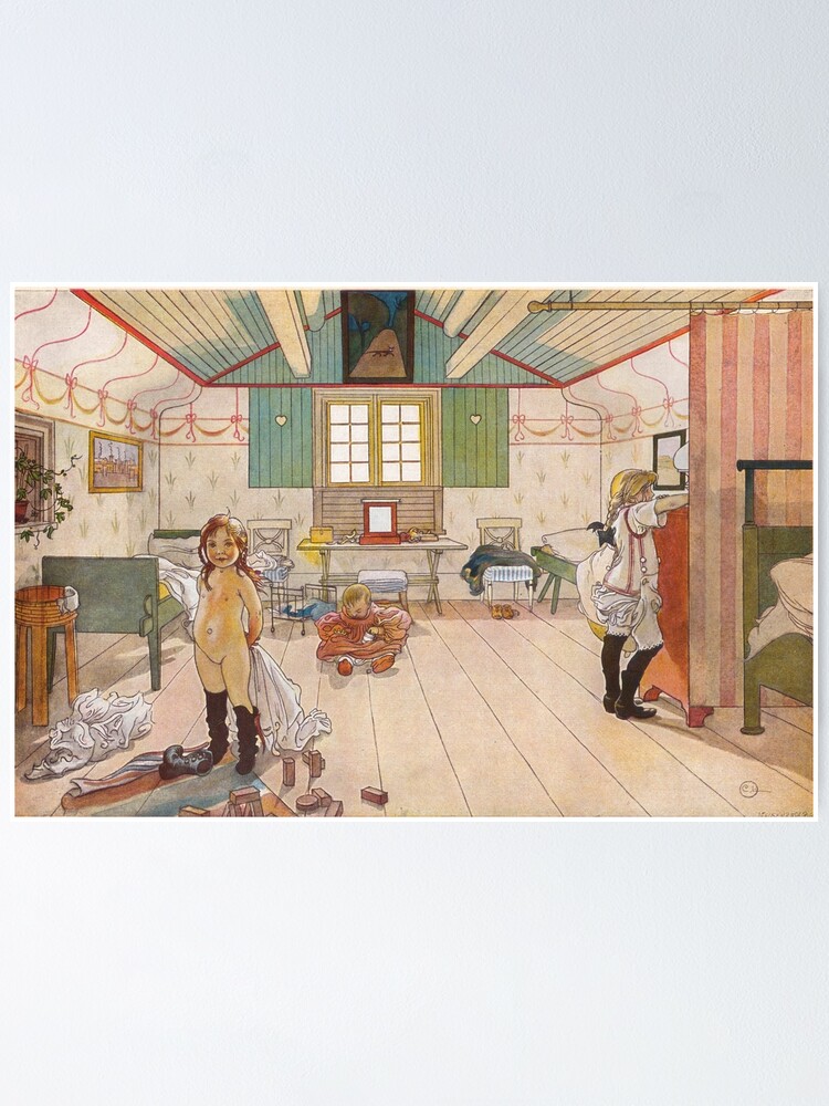 "Mamma's and the small girls' room by Carl Larsson" Poster for Sale by ...
