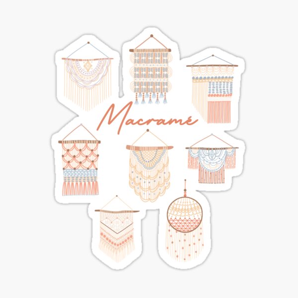 "Macramé Knotting Crafting Boho Bohemian" Sticker by JackCurtis1991 ...