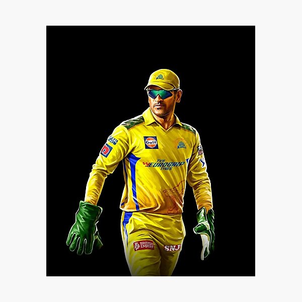 "Ms Dhoni Chennai Super Kings Portrait - IPL 2023" Photographic Print ...