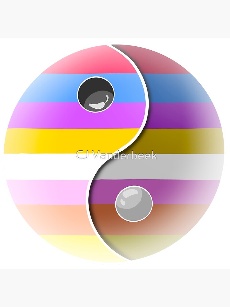 "Pangender Pride Yin Yang Symbol" Poster for Sale by nailbitingwrite ...
