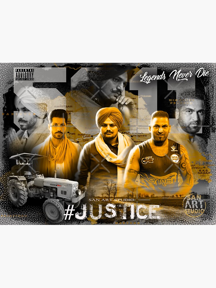"Sidhu Moosewala, Deep Sidhu and Sandeep Nagal Ambian Artwork " Sticker ...