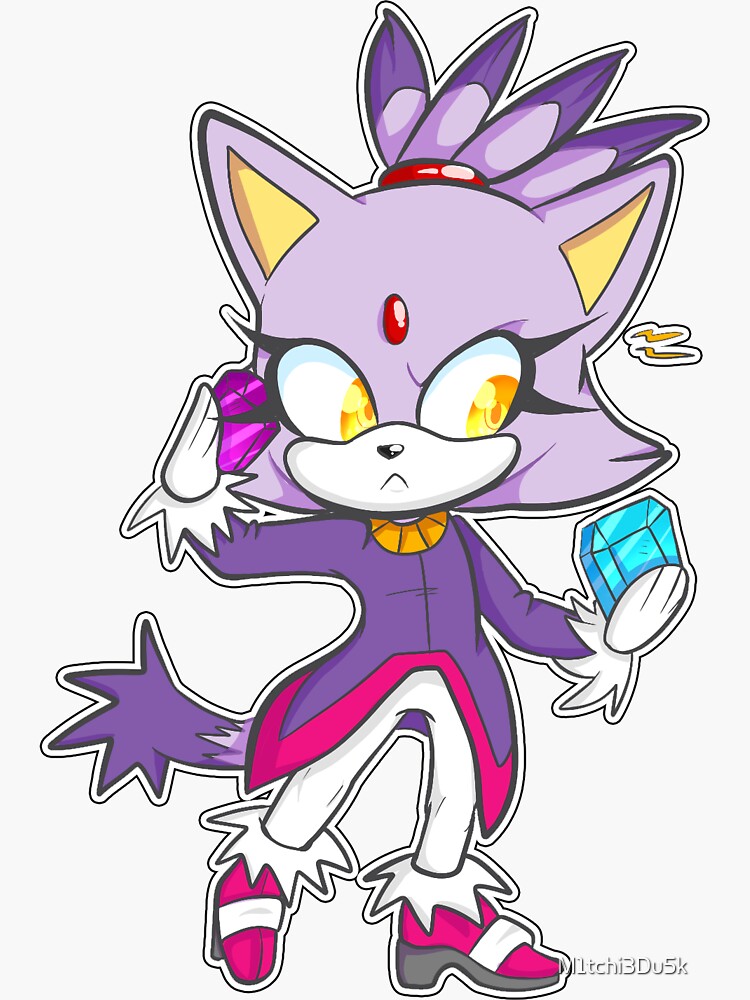 Pegatina «Chibi Blaze the Cat con Sol Emeralds» de M1tchi3Du5k | Redbubble