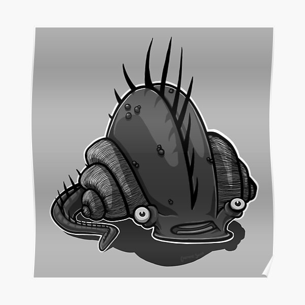 "Fat Slug Snail Guy - Dark" Poster for Sale by CreatureSketch | Redbubble