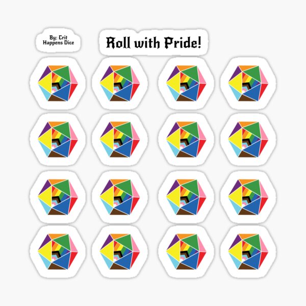 "Roll with Pride D20 flag stickers" Sticker for Sale by CritHappensDice ...