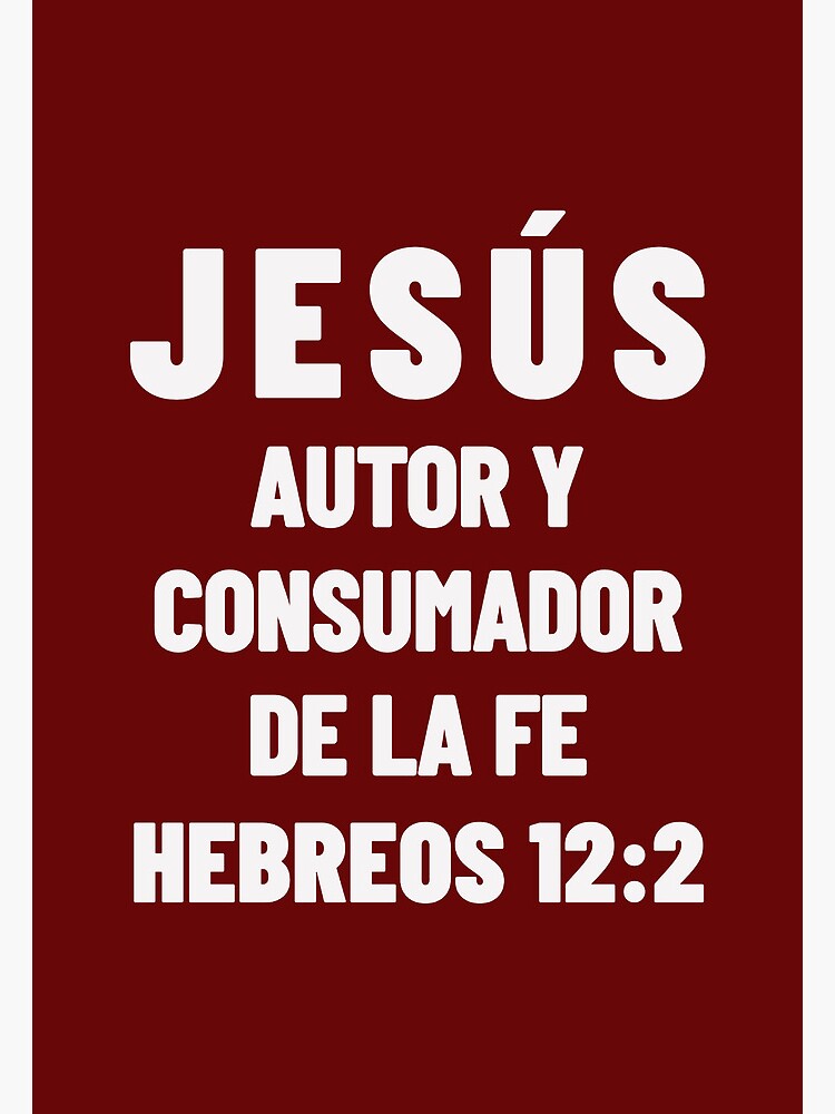 Lámina metálica «Hebreos 12:2 Jesús Autor Finalizador Versículo bíblico ...