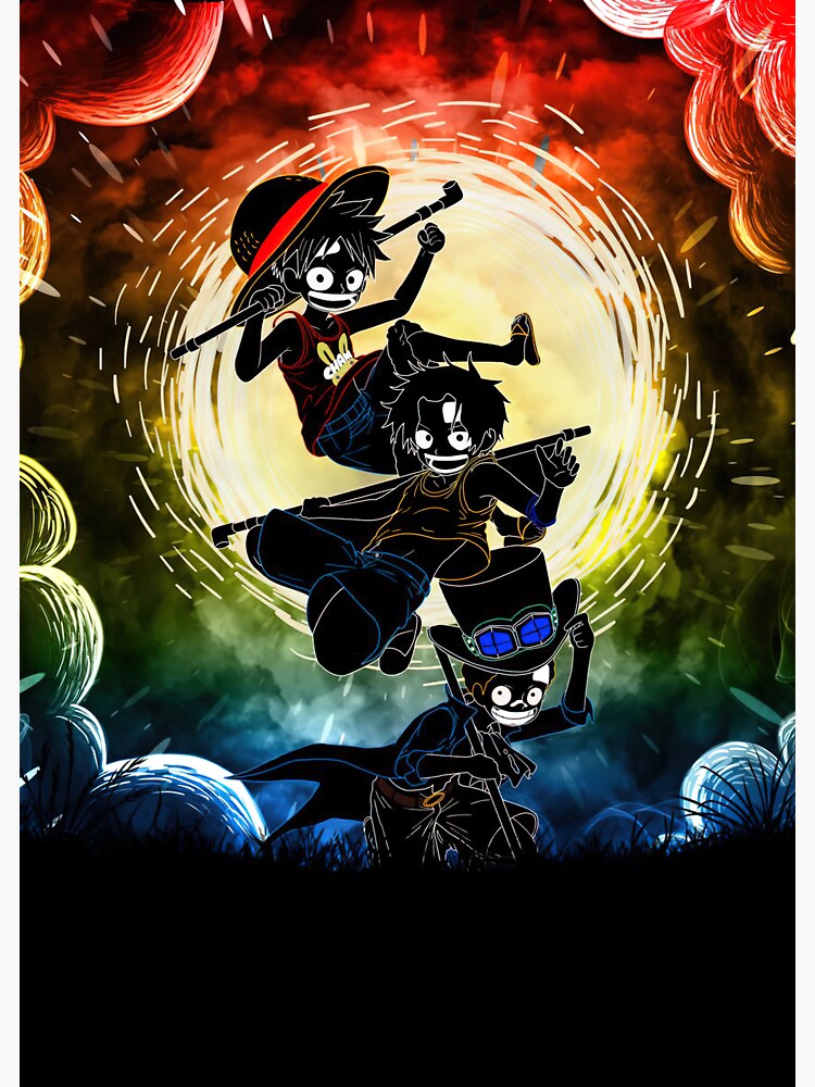 "One Piece Luffy Ace Sabo" Sticker for Sale by JasonButki | Redbubble