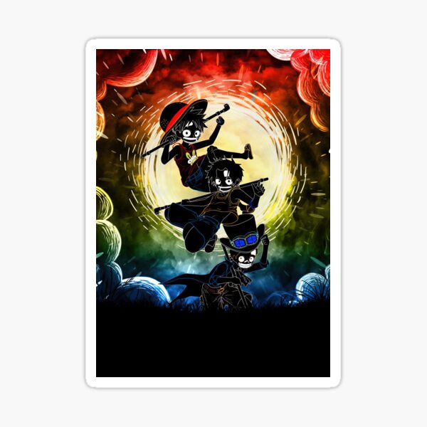 "One Piece Luffy Ace Sabo" Sticker for Sale by JasonButki | Redbubble