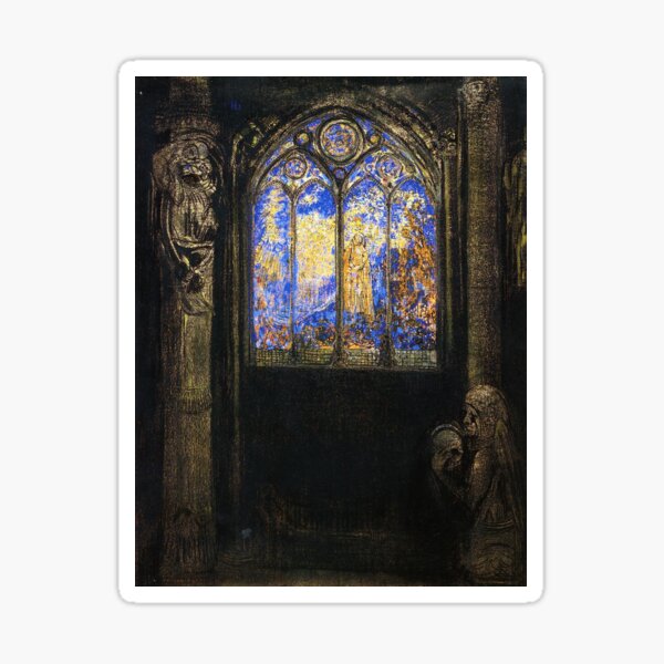 "Stained glass window by Odilon Redon" Sticker for Sale by arkitekta ...