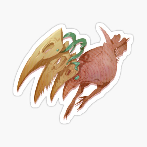 "Unsettling Mask Bird" Sticker by Fable | Redbubble