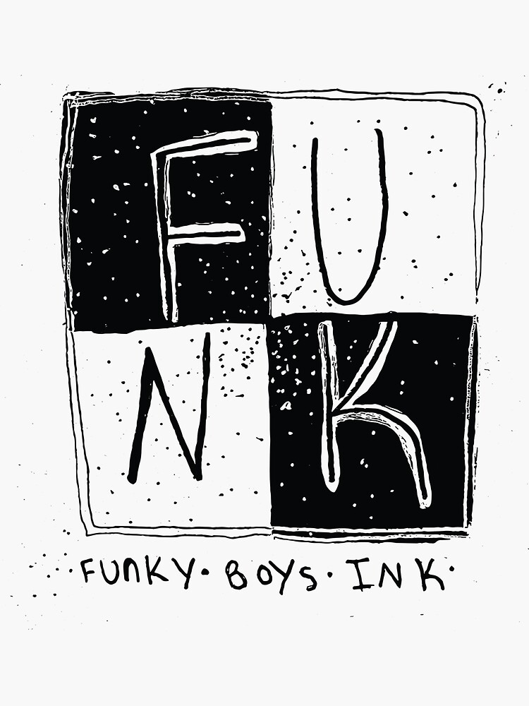 "Funky Boys ink block " Sticker for Sale by Funkyboys-ink | Redbubble