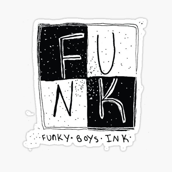 "Funky Boys ink block " Sticker for Sale by Funkyboys-ink | Redbubble