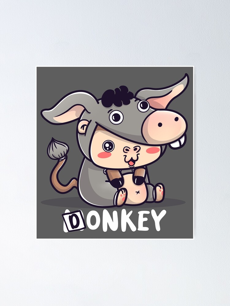 "Monkey/Donkey" Poster for Sale by Freecheese | Redbubble