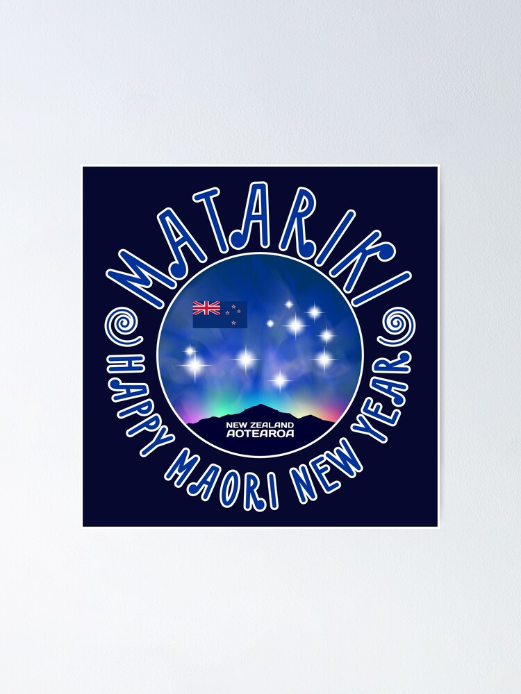 "Happy Maori New Year. Matariki is winter holiday of New Zealand or ...