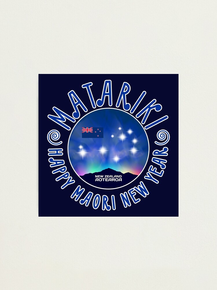 "Happy Maori New Year. Matariki is winter holiday of New Zealand or ...